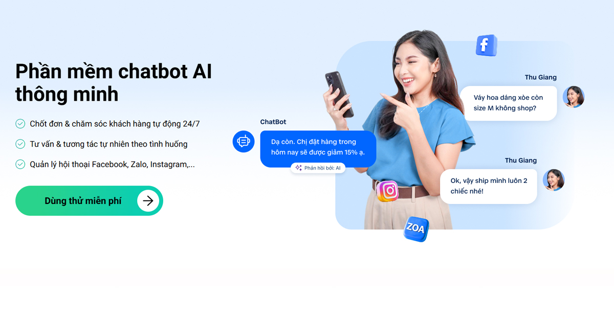 Phần mềm Chatbot - Giải pháp tự động hóa bán hàng và hỗ trợ khách hàng