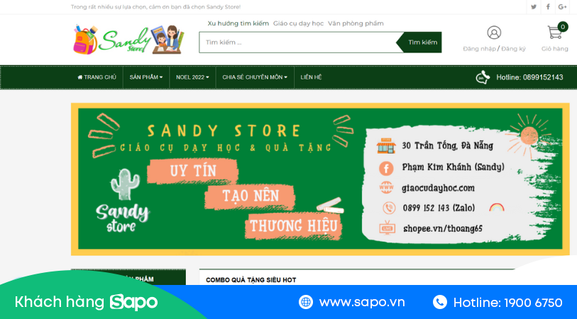 Sandy Store - Giáo cụ dạy học và quà tặng